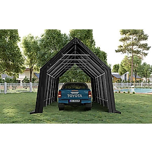 KING BIRD 13' x 20' Heavy Duty Carport Anti-Snow Carport, Full-Size Truck, Outdoor Storage Shelter Shed Instant Garage Car Canopy with Reinforced Ground Bars