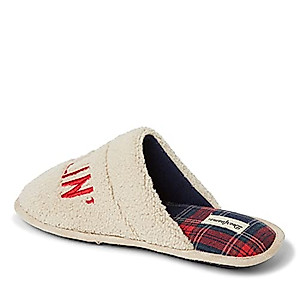 Dearfoams Men's Funny Ugly Christmas Sweater Holiday Scuff Slipper, Feelin Jolly, X-Large