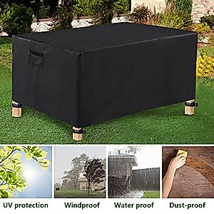 600D Patio Furniture Covers Rectangular Garden Patio Table and Chair Covers Large Outdoor Furniture Sofa Covers Waterproof Heavy Duty Fits up to 124W x 71D x 29H inches