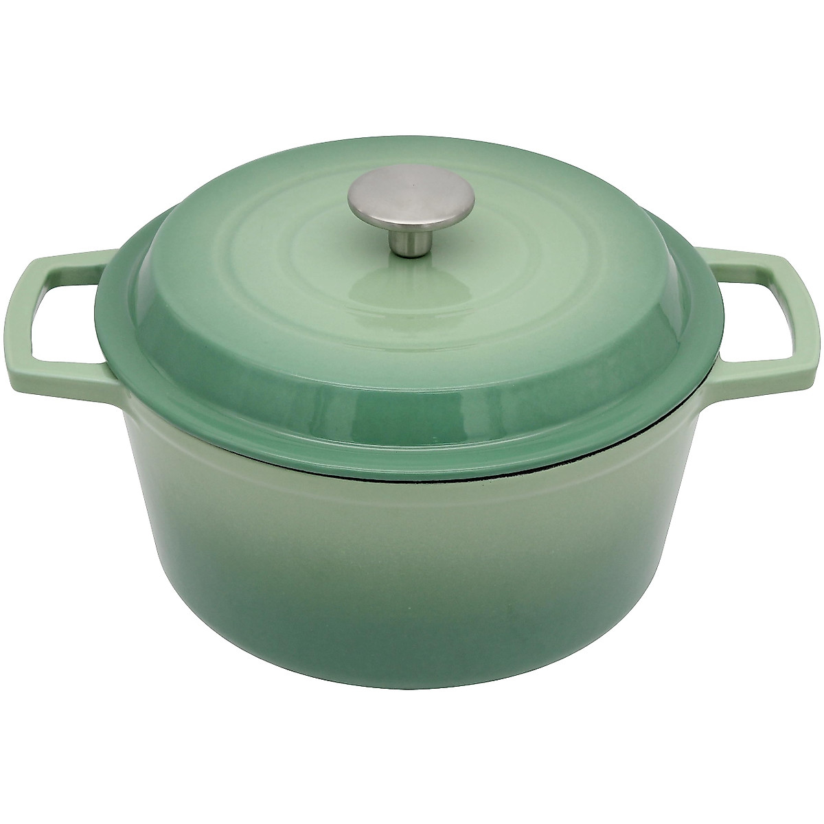 NWsystems 4.2 QT Cast Iron Dutch Oven, Non-stick and Enamel Interior, Multi-purpose Cooking & Baking, Suitable to All Kinds of Cooktops, Dishwasher Safe, the Gift for Family and Friends - Pine Green