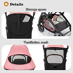 Blahoo Lightweight Baby Stroller, Folding Compact Travel Stroller for Airplane, Umbrella Stroller for Toddler(Pink)