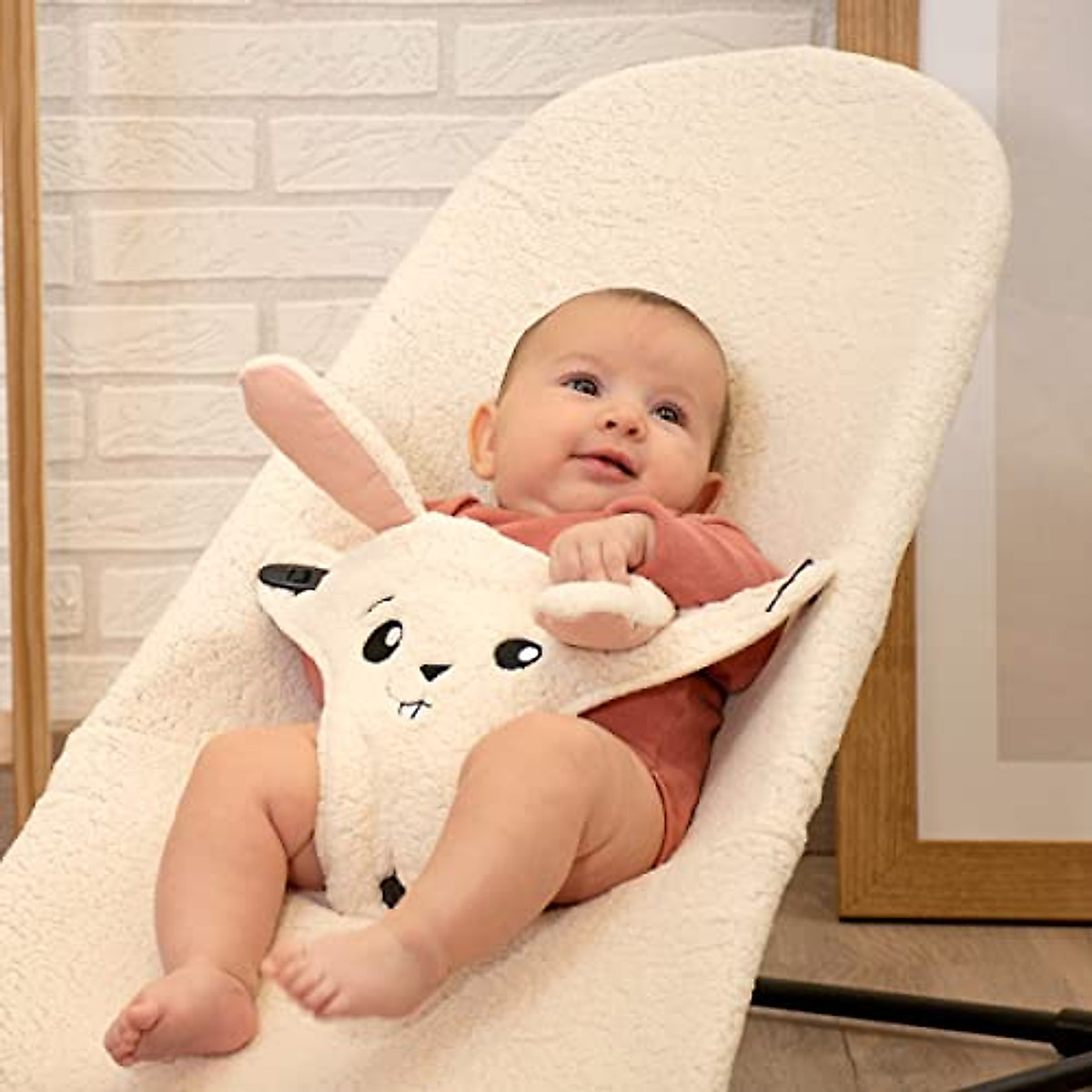 JANABEBE Cover - Liner Compatible with Baby Bouncer Babybjorn Soft, Balance, Bliss and Mini (Fleece, Rabbit)