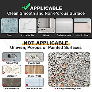 YOHOM Shower Head Holder Suction Cup Handheld Shower Bracket Adjustable Vacuum Shower Wand Hose Holder for Sprayer Nozzle Removable Bathroom Shower Accessory Clip Wall Mount Stainless Steel Brushed