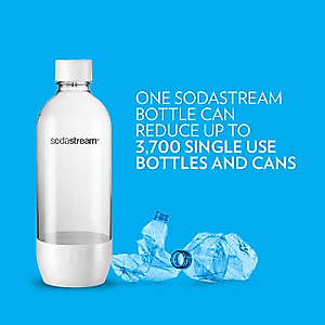 SodaStream Classic Dishwasher Safe Carbonating Bottle, 1L Single, White