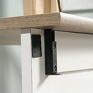 BOWERY HILL Contemporary Engineered Wood Sewing Craft Table in Soft White