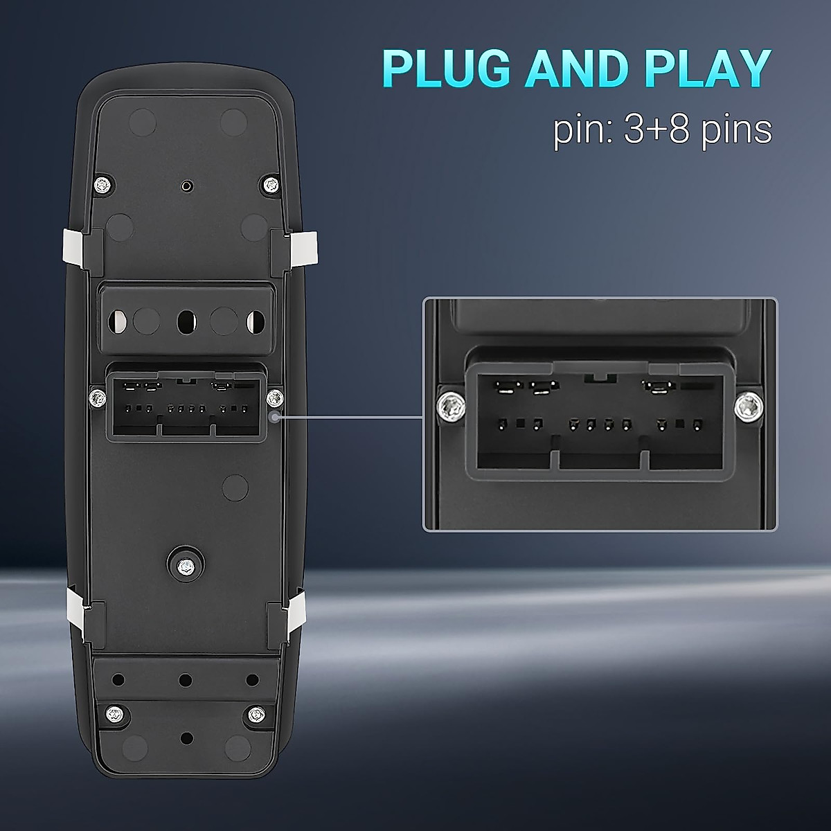 Driver Side Power Master Window Switch - Compatible with 2015-2017 Chrysler 200, 2011-2020 Chrysler 300, 2011-2019 Dodge Charger, 2016 Ram 1500, 2015-2021 Jeep Grand Cherokee - 68139805AD 68139805AB