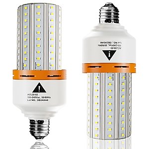 Led Light Bulb, 400W Equivalent 6250 Lumen 5000k Super Bright led Bulb,E26/E27 Medium Base 50W led Corn Light Bulb for Outdoor Indoor Lamp Area Garage Warehouse Workshop Street Backyard 2 Pack…