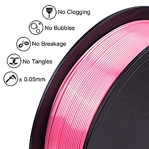 Micro Center Inland Pink Silk PLA 3D Printer Filament, Pink Shiny 3D Printing Filament 1.75mm, Dimensional Accuracy +/- 0.03 mm - 1 kg Spool (2.2 lbs), Clog Free Colorful Filaments