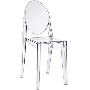 Modway Casper Modern Acrylic Stacking Kitchen and Dining Room Chair in Clear - Fully Assembled
