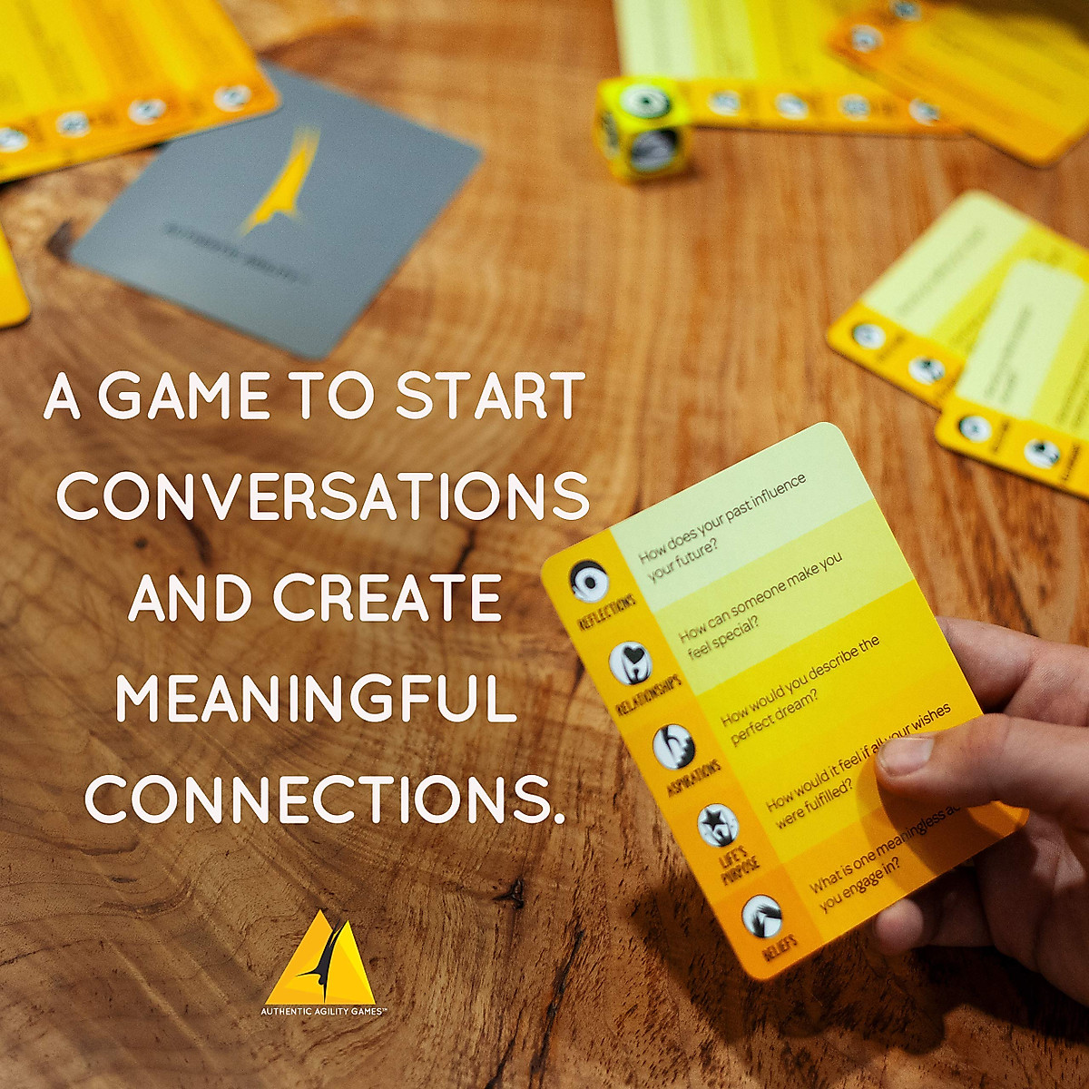 Authentic Agility Conversation Card Game (100 Cards - 500 Questions) Family Card Games for Adults, Teens, Families - Ice Breakers, Get to Know People, Communication Skills for Parties & Gatherings