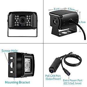 REVODATA 5MP POE IP Camera,UltraHD Mini Security Camera Outdoor, IP65 Waterproof, 10M IR Night Vision, 3.6mm Lens, Motion Detection,Smart Phone/PC App (I704-P)