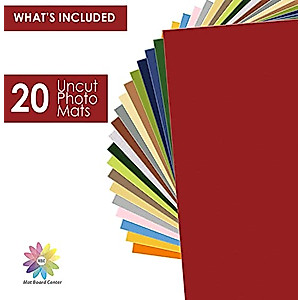 Mat Board Center, 16x20 Uncut Mat Boards - Full Sheet - for Art, Prints, Photos, Prints and More (Mixed Color, 20-Pack)