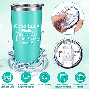 4 Pcs Going Away Gift for Coworker Farewell Gifts Coworker Leaving Gifts New Job Luck Gifts for Colleagues, Women, Friends, 20 oz Tumbler Beads Farewell Bracelet Gift Card Gift Box (Classic Green)