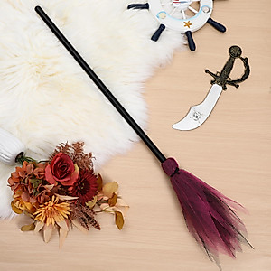 DOITOOL Halloween Witch Broom Kids Witch Broomstick Props Plastic Witches Broom Halloween Decor Witches Broomstick Halloween Witch Decoration Props Witch Costume Accessories