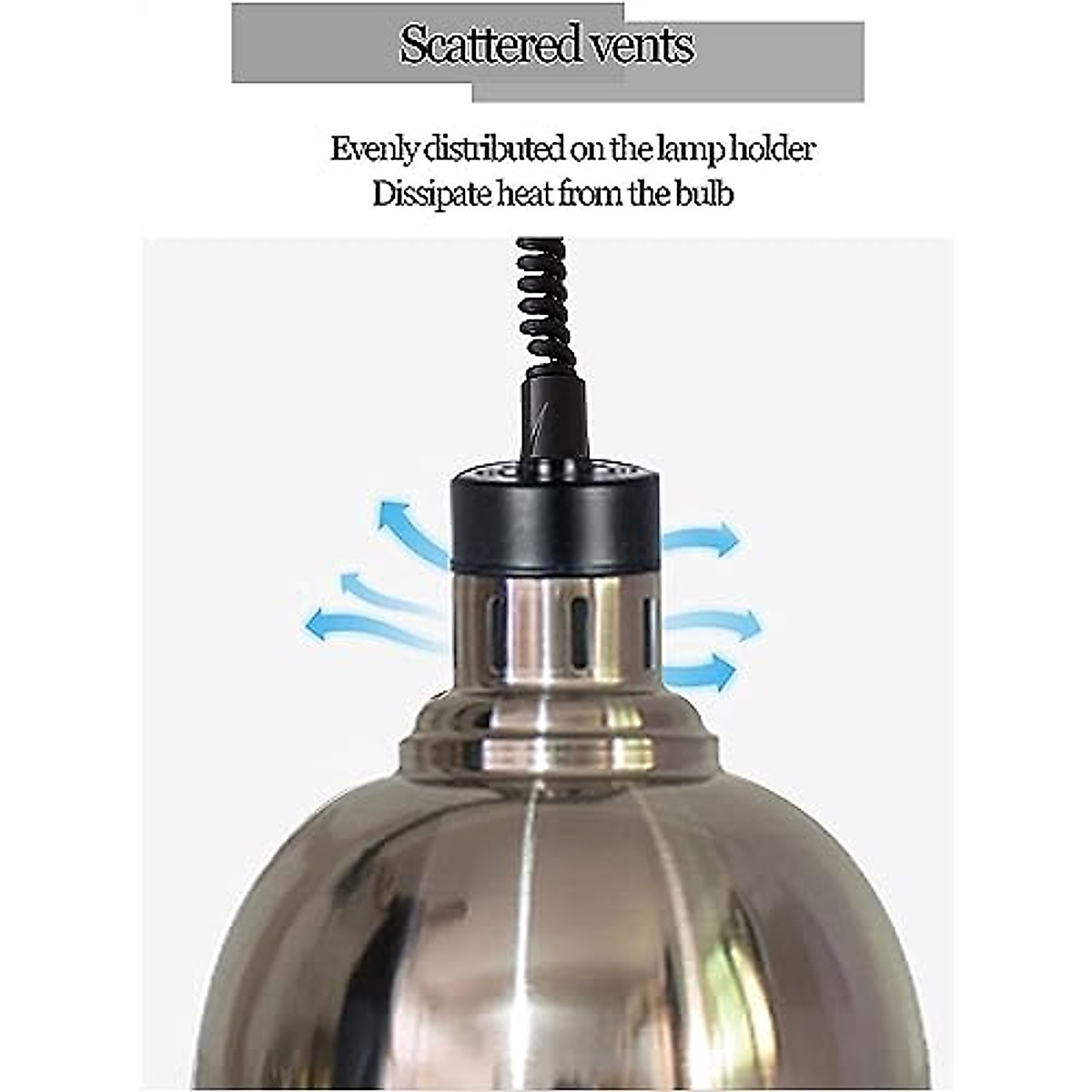 LINKANRUO 2 Pieces Professional Food Warmer, Commercial Buffet Heat Lamp, Catering Supplies, Keep Food Warm Equipment, Heat Pendant Light for Restaurant Home Cafeteria Use, Adjustable Height is 65-170