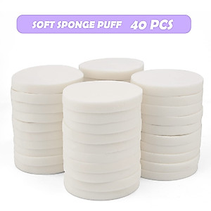 40 PCS Makeup Blenders Sponges Set, Use for Dry and Wet, Perfect for Full Face Curve Blending, Cream, Liquid, Powder Foundation Cosmetics, Latex Free & Soft & Flexible, Round