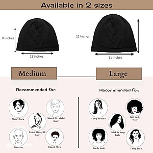 CAPLORD Silk Satin Bonnet Hair Cover Sleep Cap for Sleeping Beanie Hat Adjustable Stay On Headwear Lined Natural Nurse Cap for Black Women Curly Hair Overnight Protection Recommended