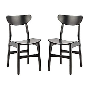 Safavieh Home Lucca Retro Black Dining Chair, Wood, Set of 2