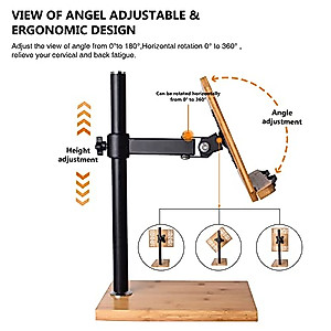 wishacc Book Holder Stand Height Adjustable Recipe Cookbook Stands for Kitchen Counter Reading iPad Tablet Music Easel Stand(11-x-8.1-inch)