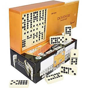 Dominos Game Double 9 - Dominos Set for Adults and Kids Ages 8 and up - Double Nine Dominoes Set, Classic Board Games - Domino Set for Family Game Nights - Double Nine Dominos Set 55 Tiles with Case