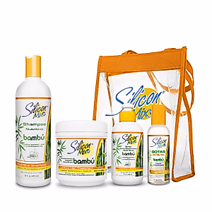 Silicon Mix Bambu Set 4 pieces Shampoo, Tratament, Leave In, Hair Polisher