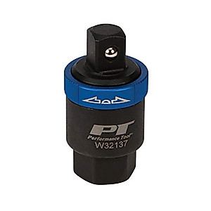 Performance Tool W32137 1/2-Inch Drive Ratcheting Breaker Bar Adapter - Converts Breaker Bar or Sliding T-Handle into Ratchet - Reversible Ratcheting Mechanism with Anodized Switch Collar