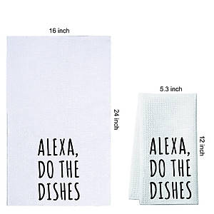 YouFangworkshop Alexa Do The Dishes Funny Kitchen Towels, Flour Sack Towel, Funny Hand Towel for Bathroom Kitchen Hostess Housewarming