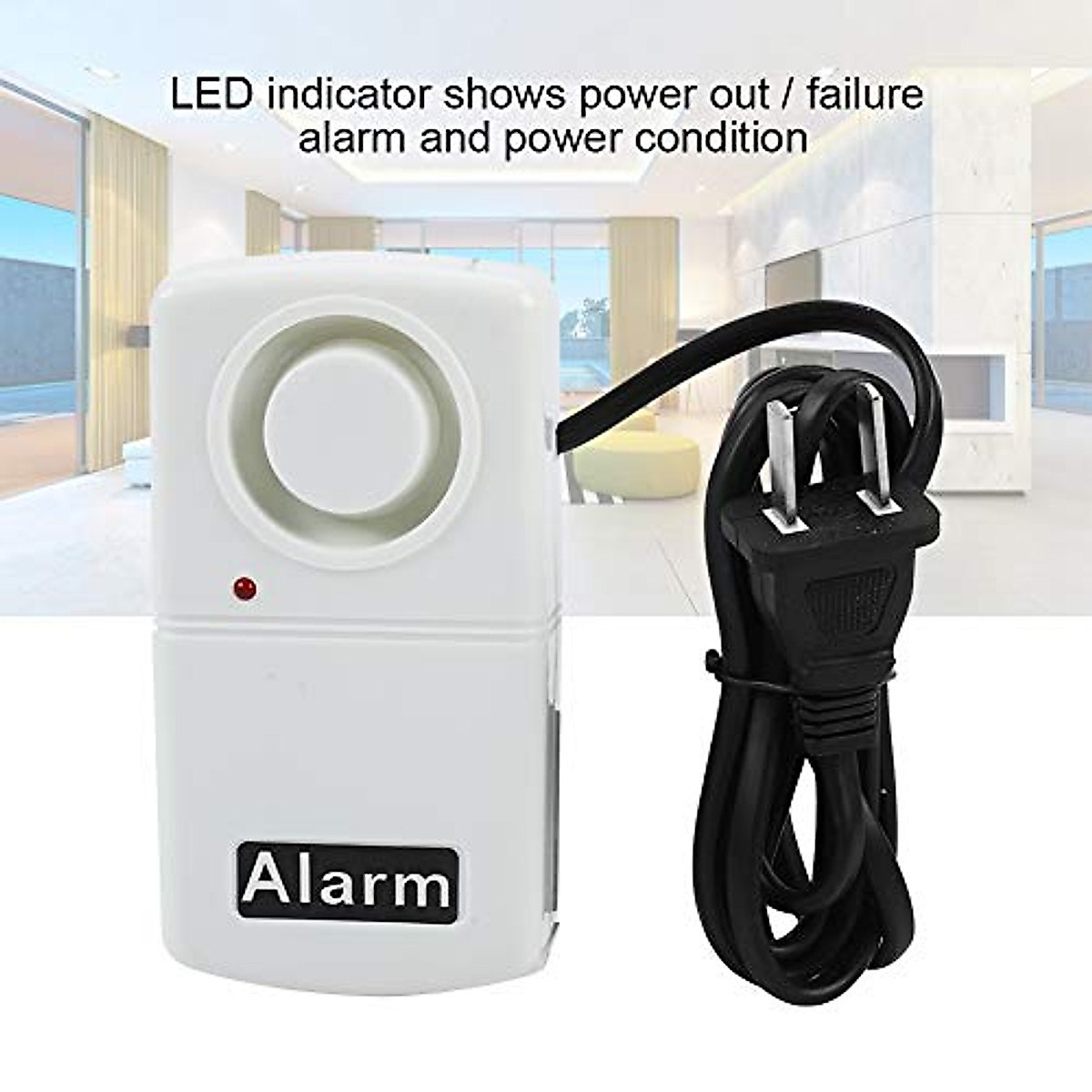 Automatic Power Cut Failure Alerter LED Indicator Smart 120db Outage Alarm Warning Siren, Needs 9V Battery (Not Included)