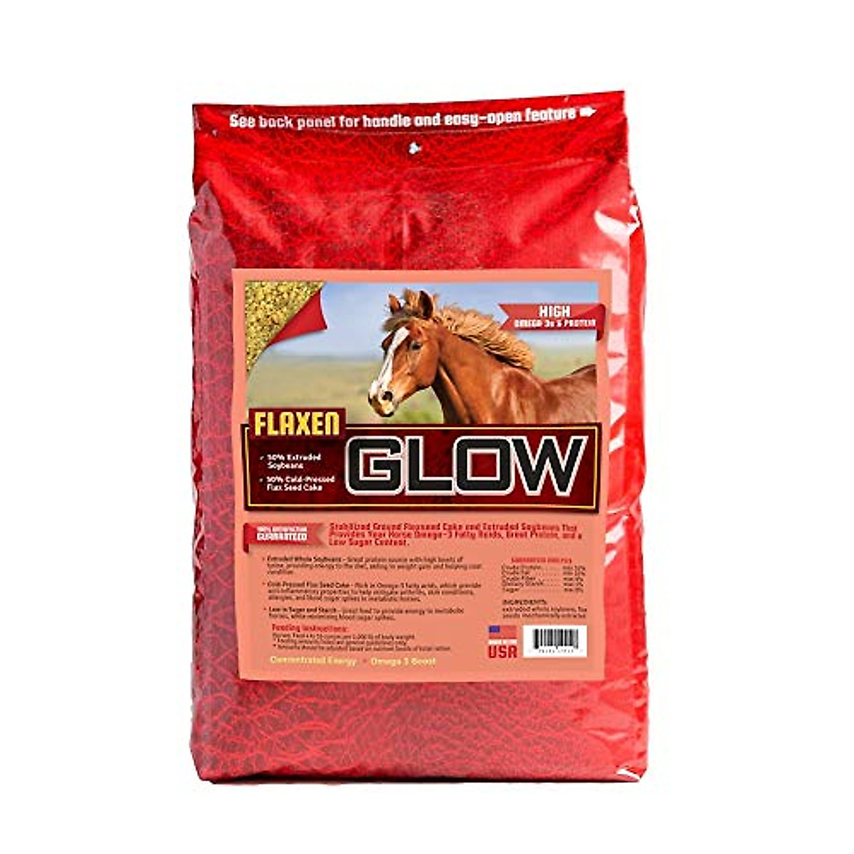 Horse Guard Glow 40 lb, Aids in Weight Gain and Improves Coat and Condition, Includes Omega-3’s