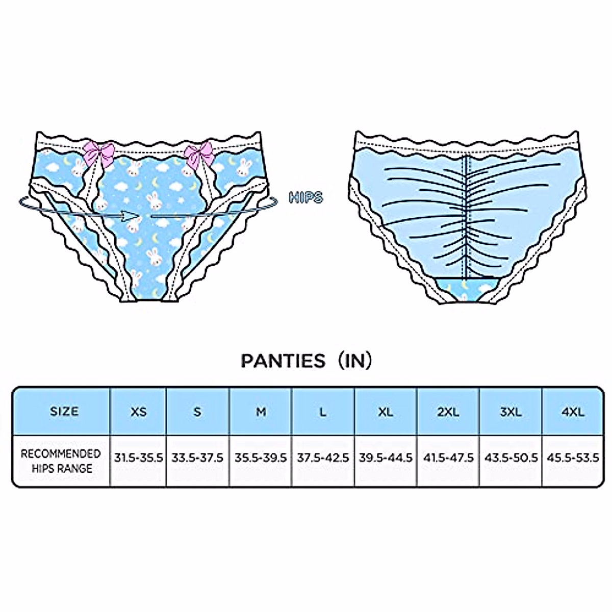 Littleforbig Women's Ladies Soft Cotton Underwear Comfortable Hipster Briefs 5 Colorful Pack Panties Set - Bedtime Bunny L Multicolor