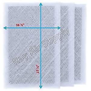 RAYAIR SUPPLY 18x30 Air Ranger Replacement Filter Pads 18x30 (3 Pack) White