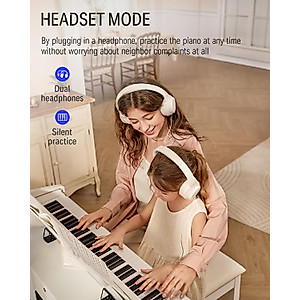 Donner DDP-100 88-Key Weighted Action Digital Piano, Beginner keyboard piano Bundle with Furniture Stand, Power Adapter, White