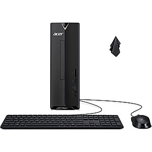 acer 2021 Aspire XC-895 Desktop, Intel Core i3-10100 4-Core Processor, 16 GB DDR4 RAM, 1 TB SSD, 8X DVD-RW, 802.11ax Wi-Fi 6, Bluetooth, HDMI, USB 3.2 Type C, Small Form Factor, Windows 10