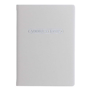 Letts Pastel A6 Address Book, White Paper, 192 Pages, 5.75 x 4.125 x 0.375 inches, Stone (B090035)