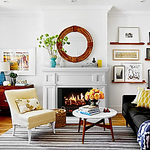 MagikFlame Electric Fireplace with Mantel - Artemis White - 30 Flames, Large, Freestanding, 5,200 BTU Heater, Crackling Log Sound, Bluetooth, App - New Home Design, Remodels, Family Atmosphere