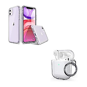 ULAK Clear Phone Case iPhone 11 + Clear Glitter Case for AirPods 2nd 1st Generation
