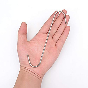 20Pcs Meat Hooks 6 Inches,Alele Stainless Steel Lightweight Hook for Meat Processing Hanging Smoking (Meat Hooks 20 Pack 6 inch 3mm)