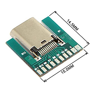 chenyang USB C DIY Connector USB 3.1 Type C 24Pin Male Plug ＆ Female Socket Port Repair Replacement Solder Adapter with PCB Board
