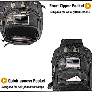 DBTAC Tactical Bag Shoulder Chest Pack with Sling for Concealed Carry of Handgun (Black Camo)