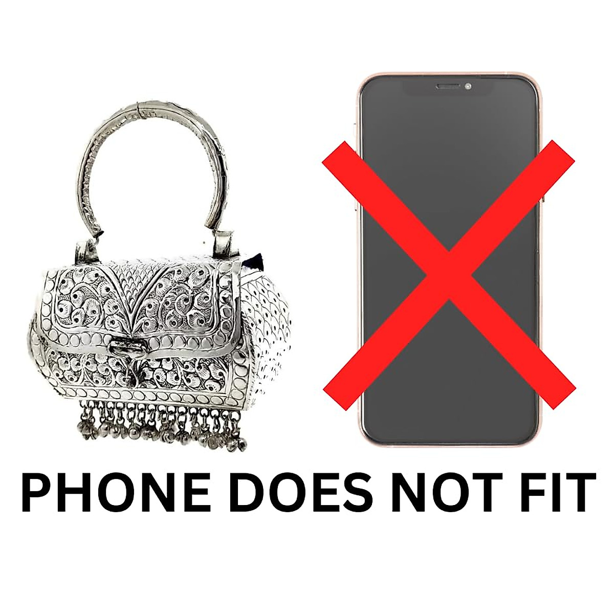 Girls/Women Small Size Handle Clutch Brass metal bag Ethnic clutch