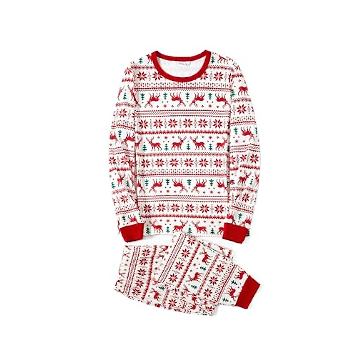 PATPAT Family Christmas Pajamas Matching Sets Reindeer and Snowflake Patterned Sleepwear Xmas Holiday PJS Set Women X Large
