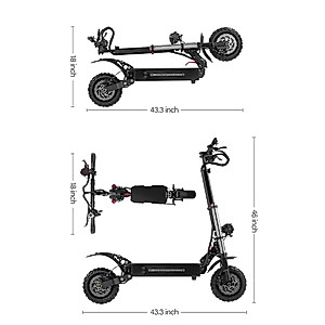Electric Scooter Adults 50mph Max Speed,5600W 35Ah Dual Motor Electric Scooter with Seat,11" Fat Tire Foldable All-Terrain Electric Scooter Up to 65 Miles Long-Range Max Load 440lb