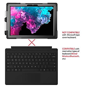 ZenRich Surface Pro 7 Plus/Pro 7 / Pro 6 / Pro 5 / Pro 4 / Pro LTE Case with Pencil Holder, Rotatable Stand, Hand Strap and Shoulder Belt Heavy Duty Shockproof Full Body Protective-Black