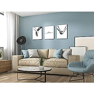 Minimalist Wall Art,Woman and Man Love Hand in Hand Canvas Print Poster,Black And White Sketch Art Painting Pictures for Living Room Bedroom Decor 12x16"