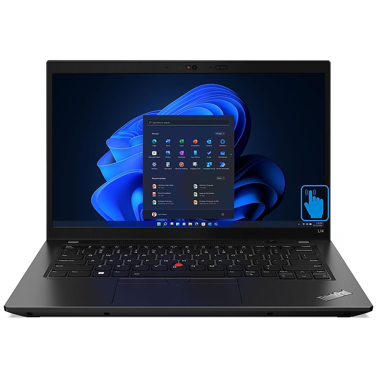 Lenovo ThinkPad L14 Gen 3 Touchscreen 14.0" FHD IPS Home & Business Laptop (Intel i5-1235U 10-Core, 16GB RAM, 256GB PCIe SSD, Intel Iris Xe, WiFi 6, Bluetooth 5.2, Webcam, HDMI, Win 11 Pro) with Hub