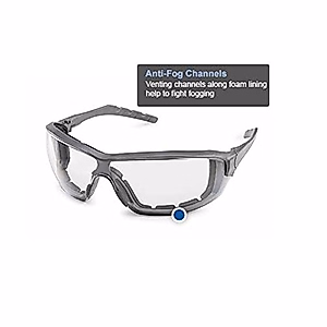 Gateway Safety 22GY79 Silverton Temple Version Safety Glass, Gray Frame - Clear FX2 Anti-Fog Lens,One Size