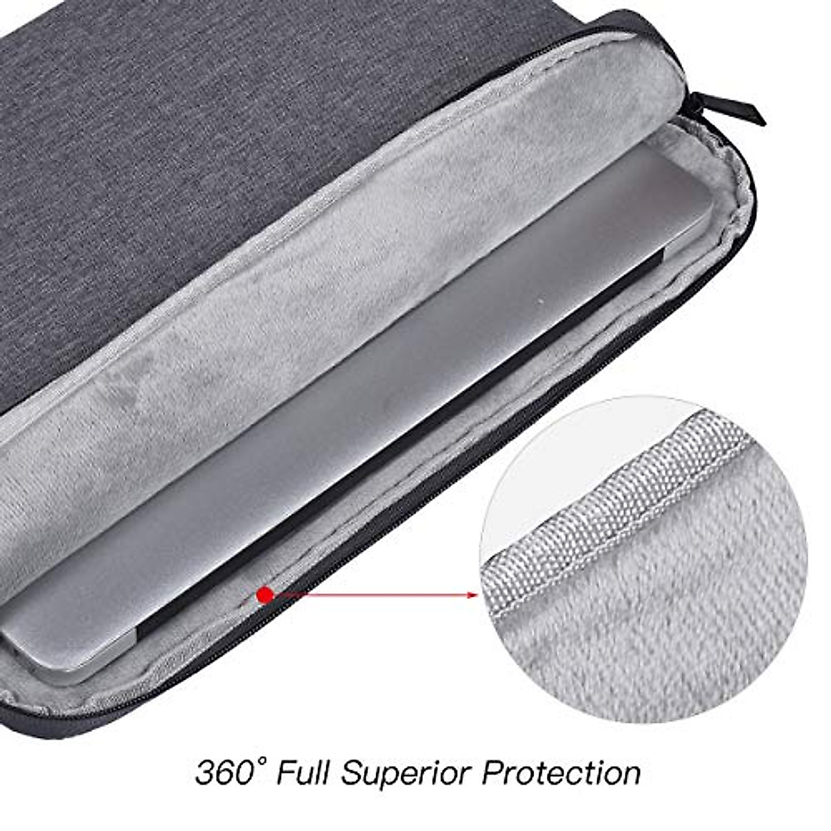 15.6 16 Inch Laptop Case for Dell Inspiron 15 3000 5000, Asus VivoBook 15.6/Asus Chromebook/Asus ROG/Asus Zenbook 15.6, MacBook Pro 16 Inch A2141/HP OMEN 15, Notebook Sleeve Bag with Small Case, Grey
