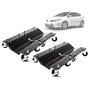 MOTOOS Car Tire Repair Tools Wheel Dolly Set of 4, 3", Vehicle Auto Repair Moving Car Dolly Set, Black Body Hammers and Dollies