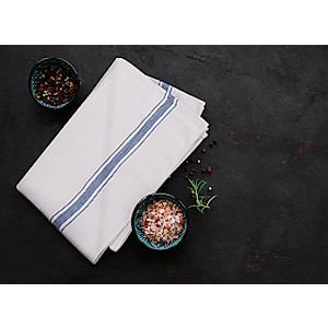 Utopia Towels Dish Towels, 15 x 25 Inches, 100% Ring Spun Cotton Super Absorbent Linen Kitchen Towels, Soft Reusable Cleaning Bar and Tea Towels Set (12 Pack, Blue)