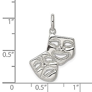 IceCarats 925 Sterling Silver Comedy Tragedy Necklace Charm Pendant Only